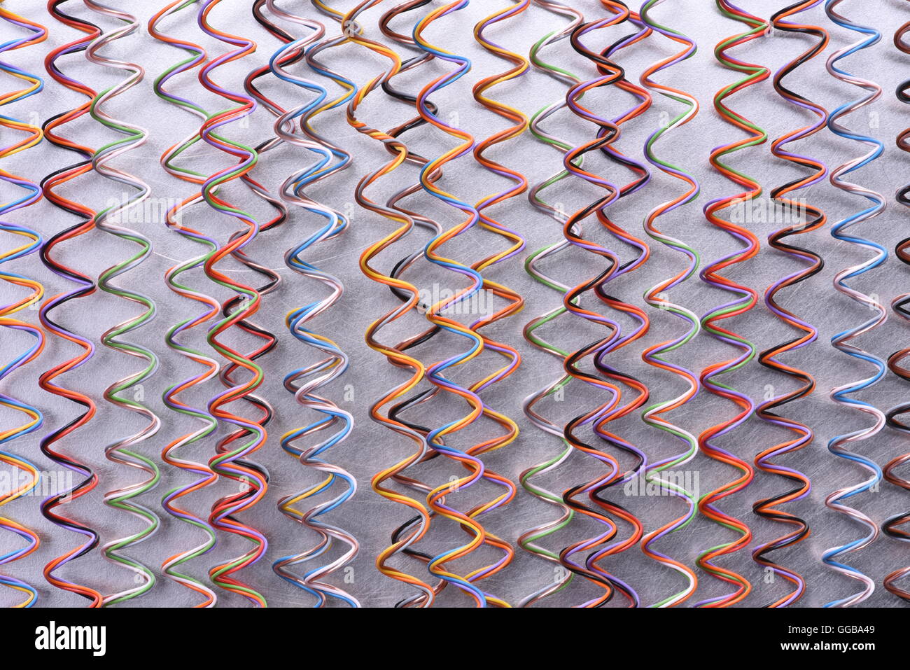 Colored telecommunication cables and wires Stock Photo - Alamy