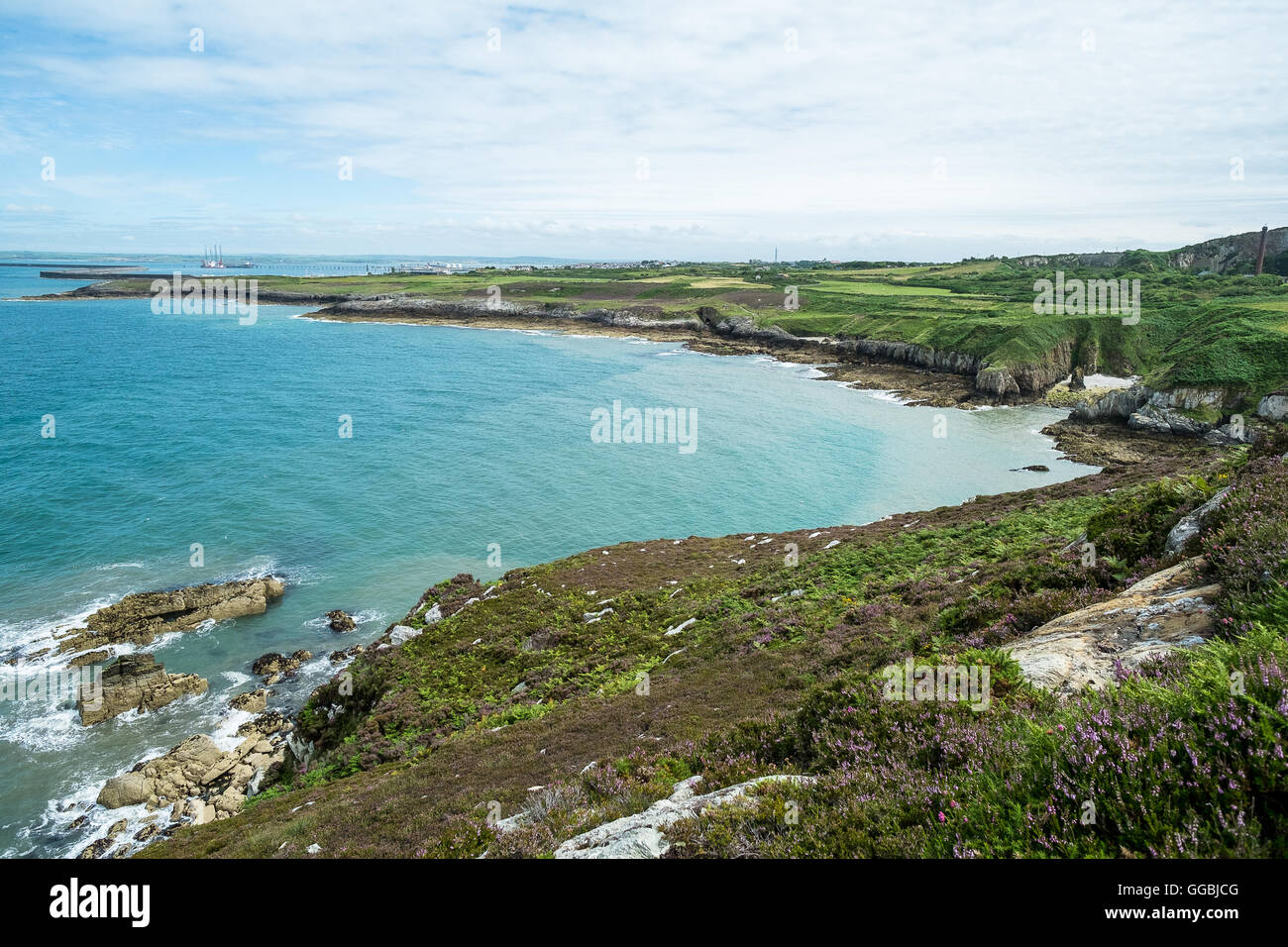 Coast of Anglesey from the Holyhead Breakwater Country Park, looking ...
