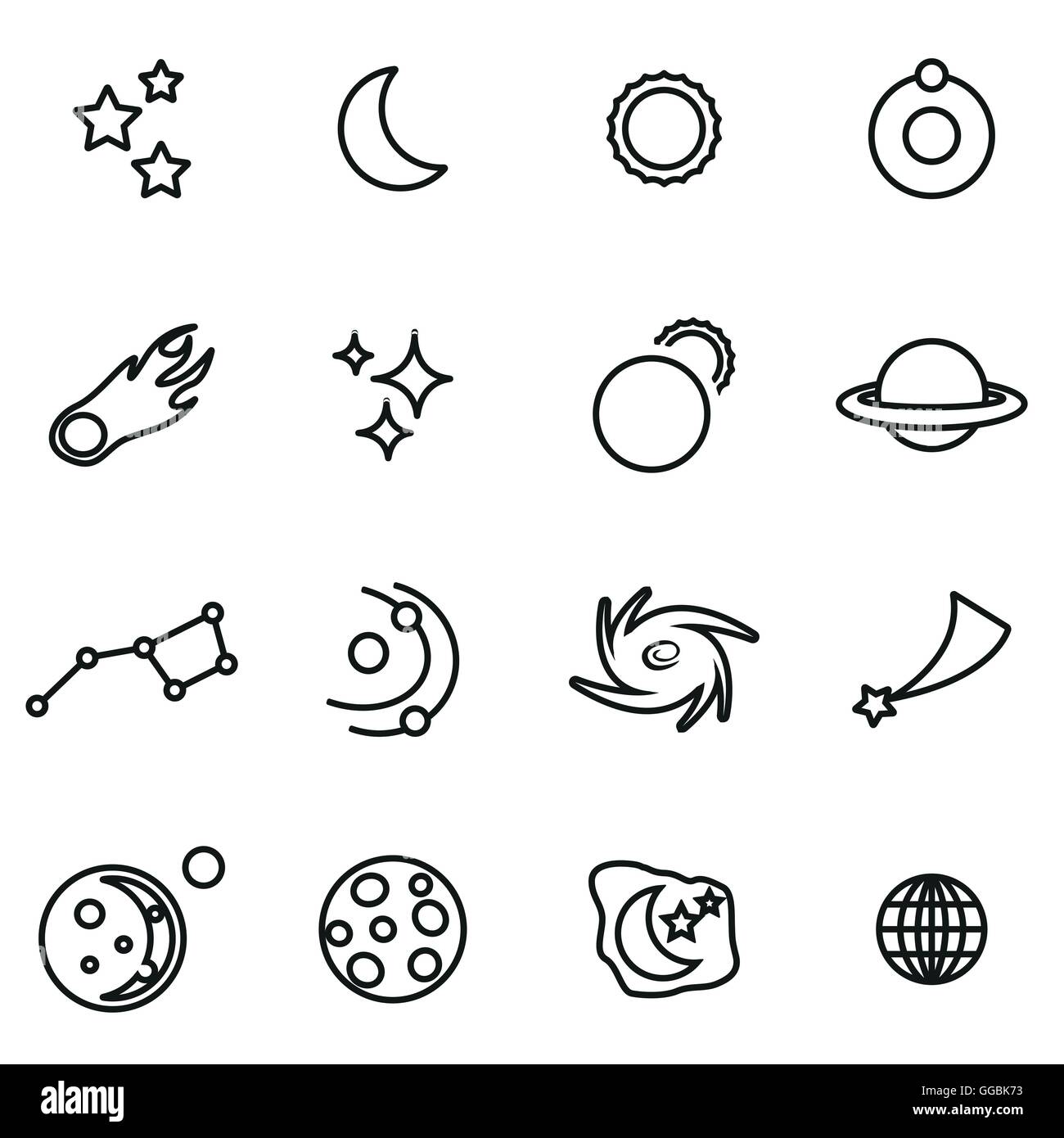 Vector line space icon set on white background Stock Vector Image & Art ...