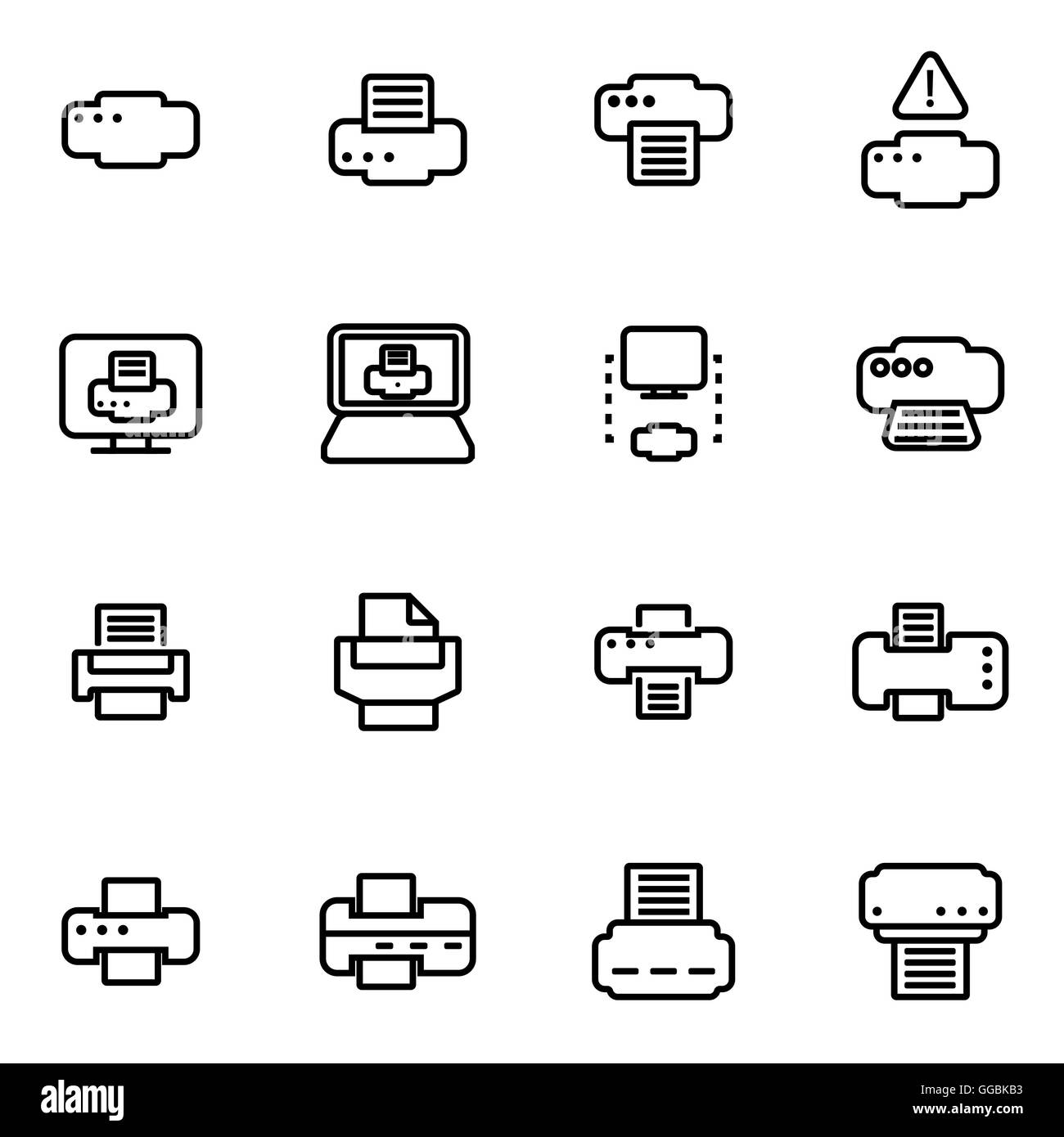 Fax machine line icon on Cut Out Stock Images & Pictures - Alamy