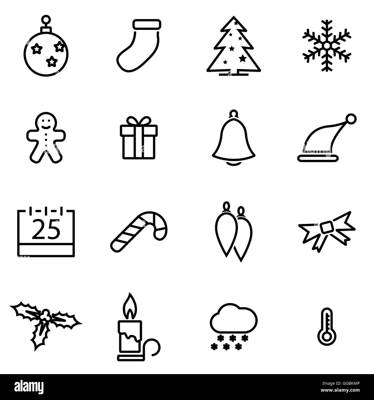 Vector line christmas icon set Stock Vector Image & Art - Alamy