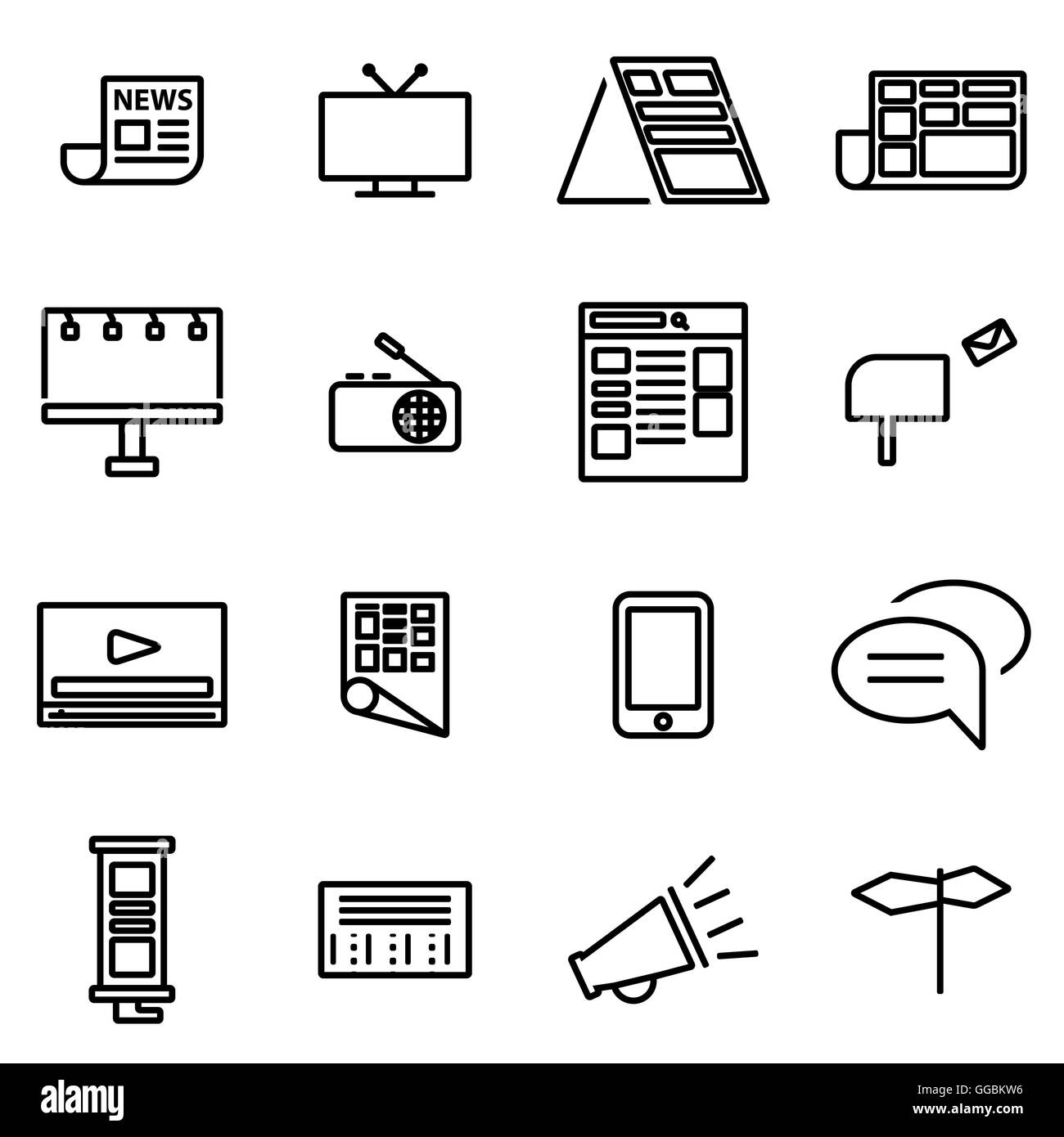 Vector line advertisement icon set Stock Vector Image & Art - Alamy