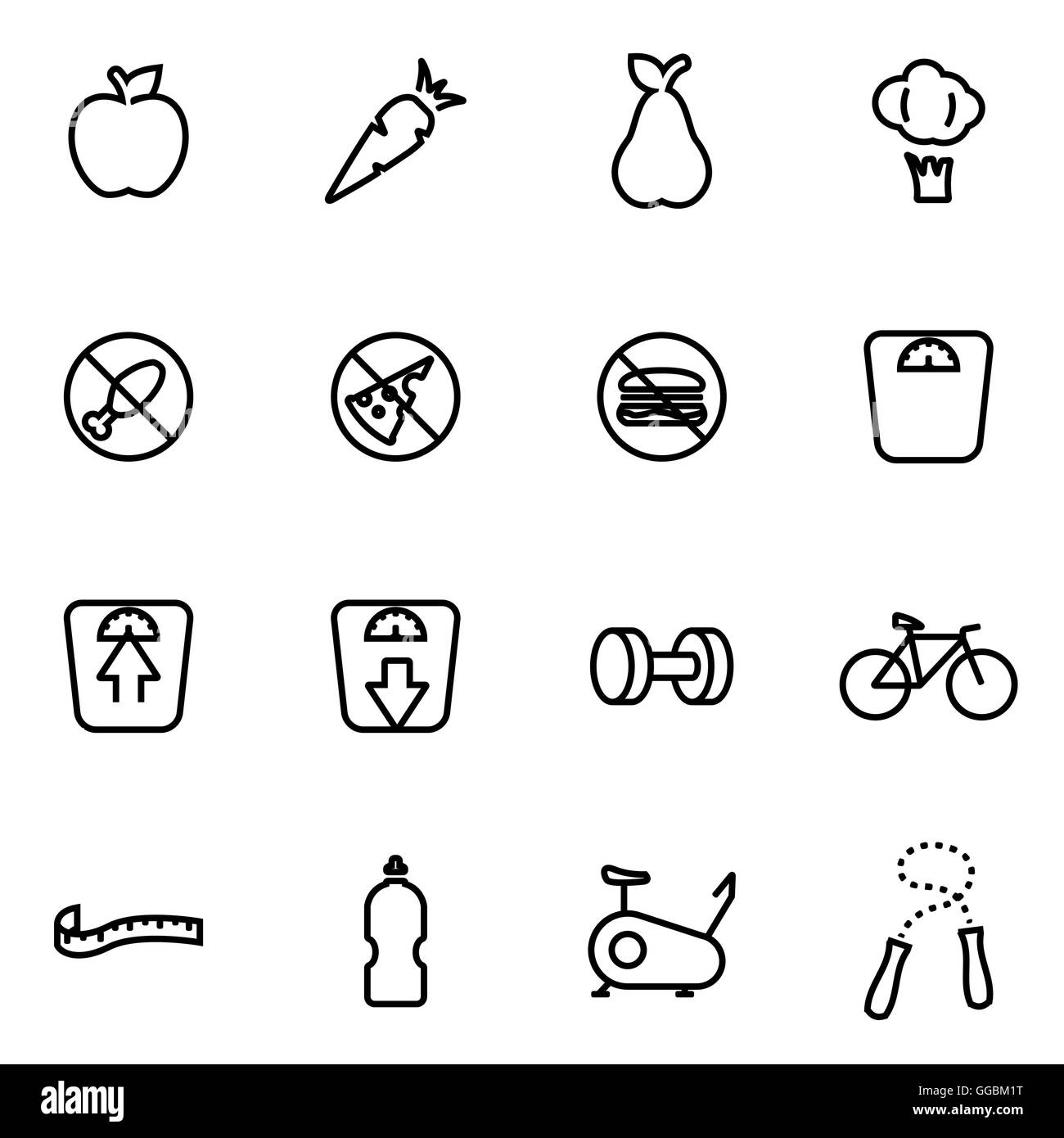 Vector line diet icon set Stock Vector Image & Art - Alamy