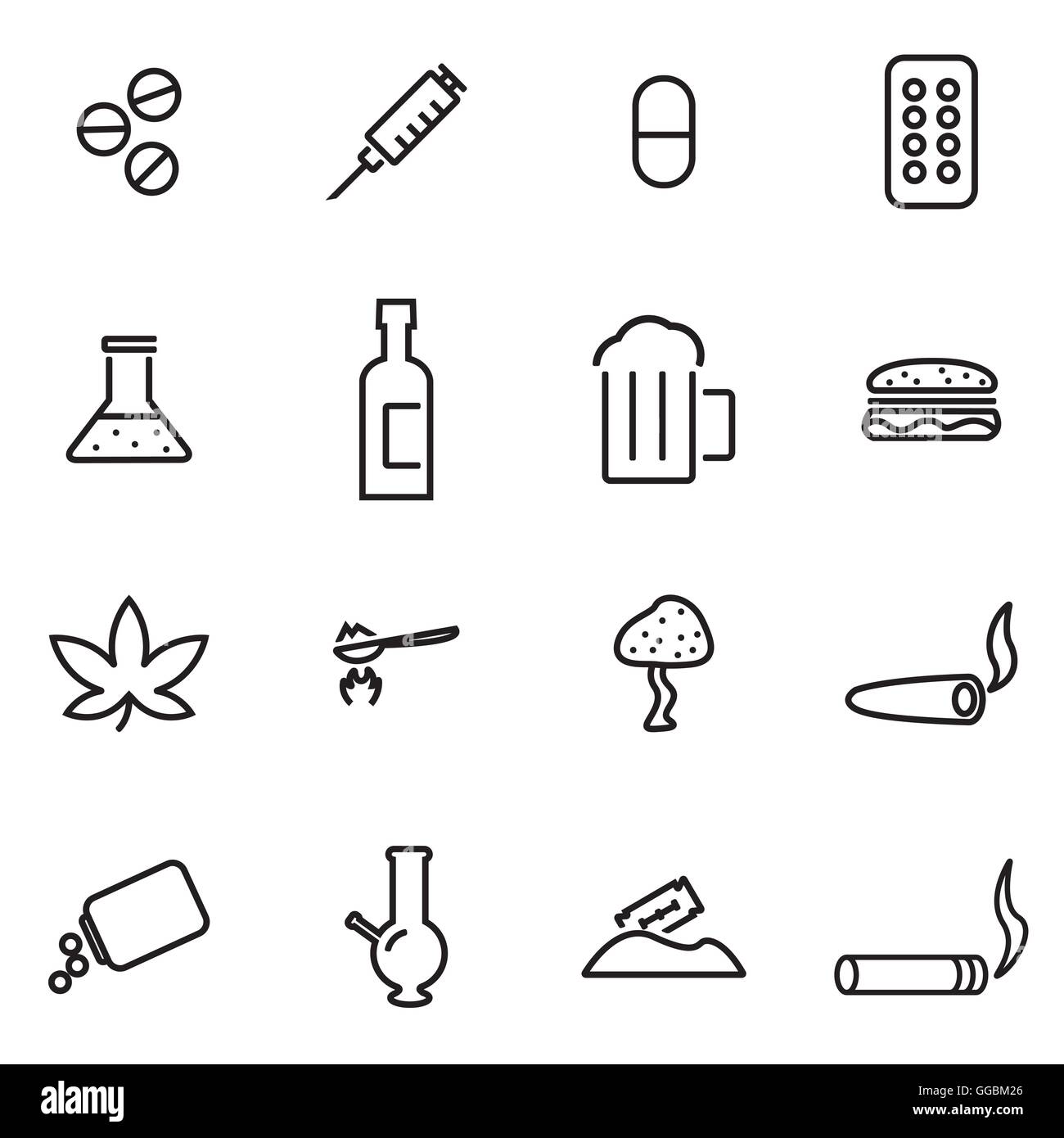 Vector line drugs icon set Stock Vector Image & Art - Alamy