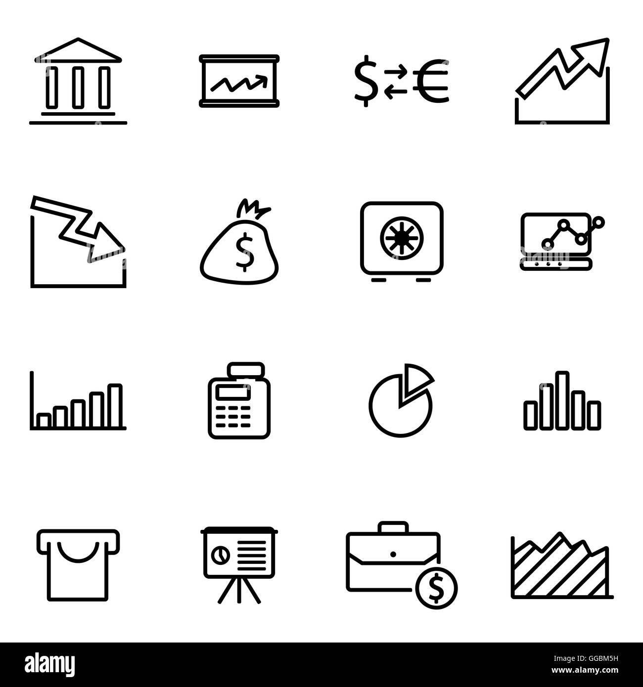 Vector line economic icon set Stock Vector Image & Art - Alamy
