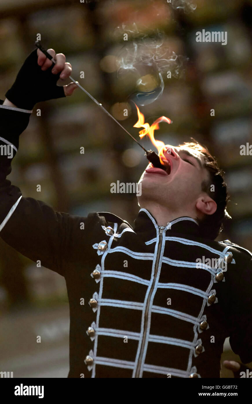 Fire eater, York Stock Photo - Alamy