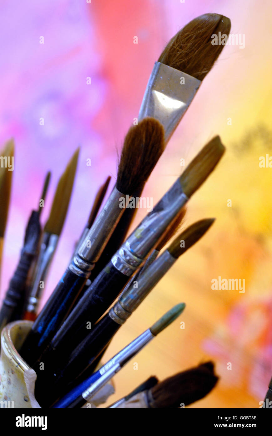 artists brushes / art materials Stock Photo - Alamy