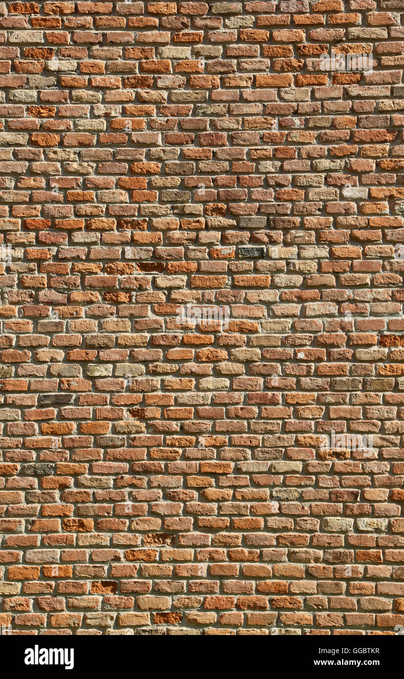 massive red brick wall of the old medieval castle Stock Photo - Alamy