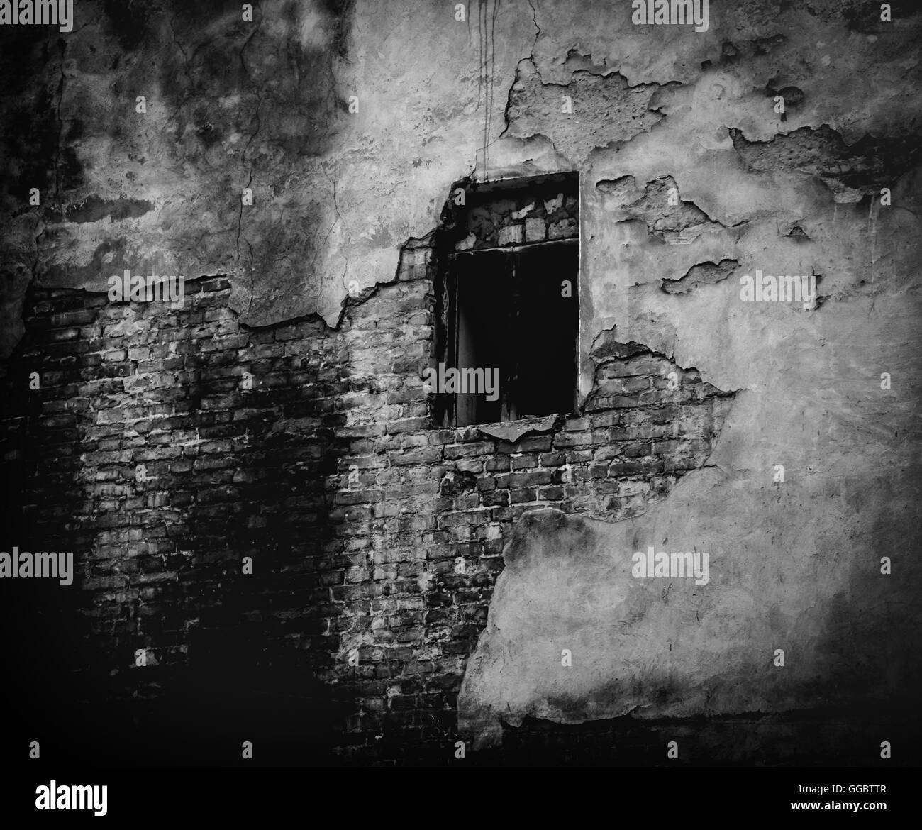 Empty old building destroyed Black and White Stock Photos & Images - Alamy