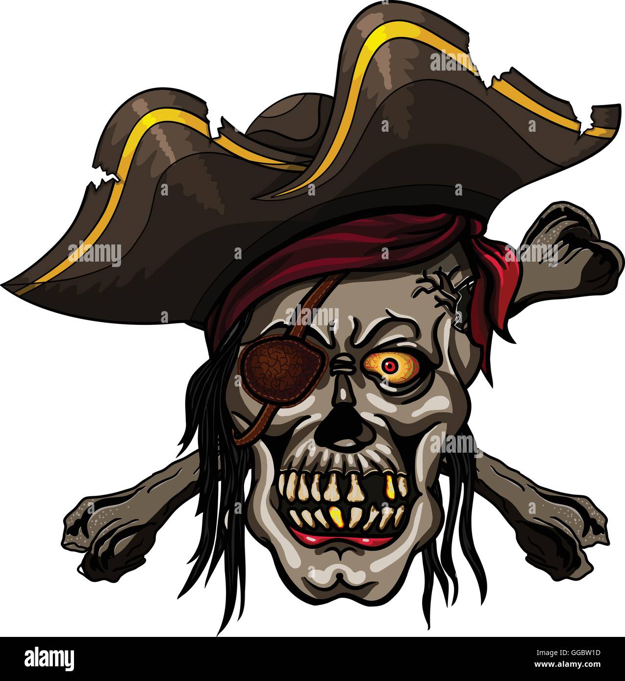 Danger pirate skull for tattoo or t-shirt design Stock Vector Image ...