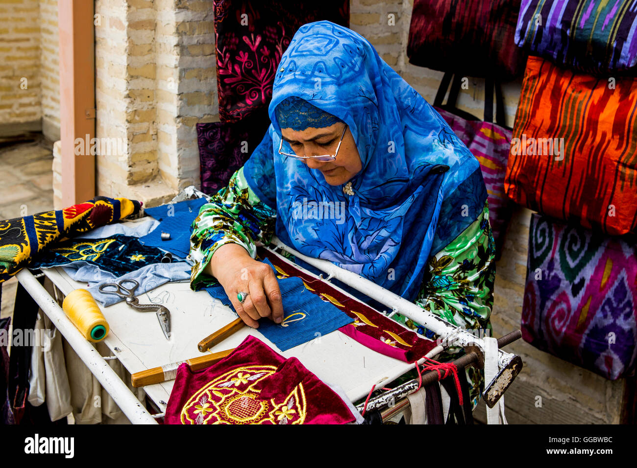 geography / travel, Uzbekistan, Bukhara, Sayfudding caravansary, gold ...