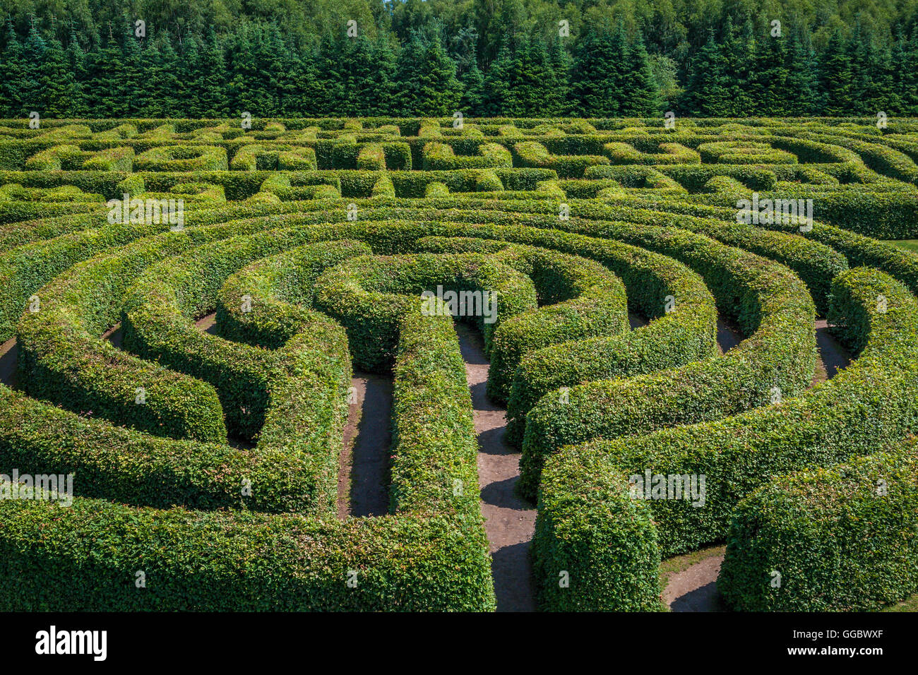 Garden circular maze hi-res stock photography and images - Alamy