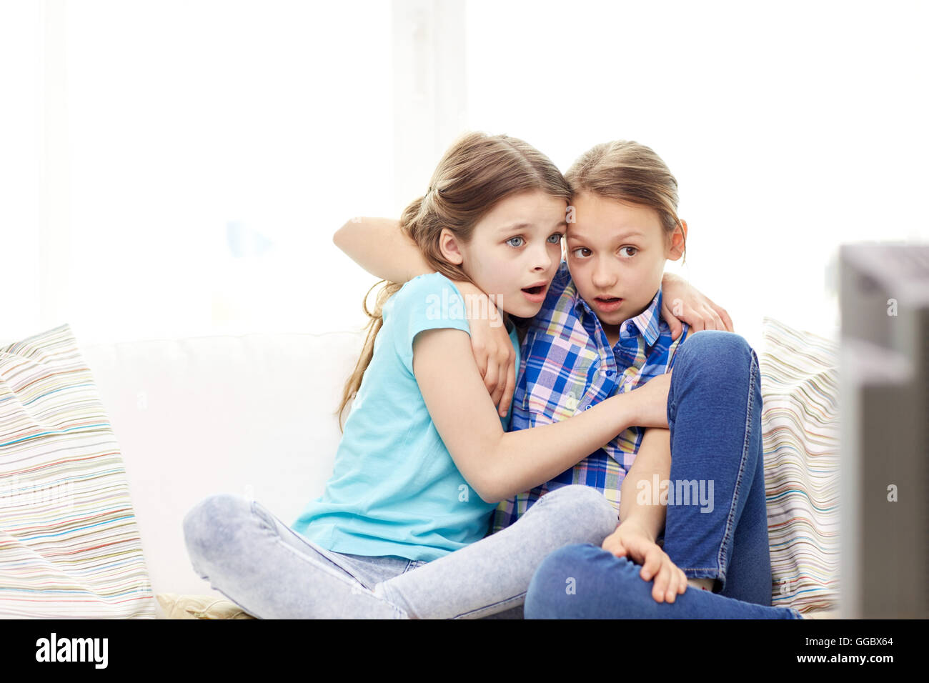 Scared Children Watching Tv