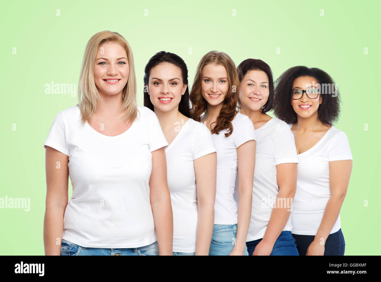 Group green shirts hi-res stock photography and images - Alamy