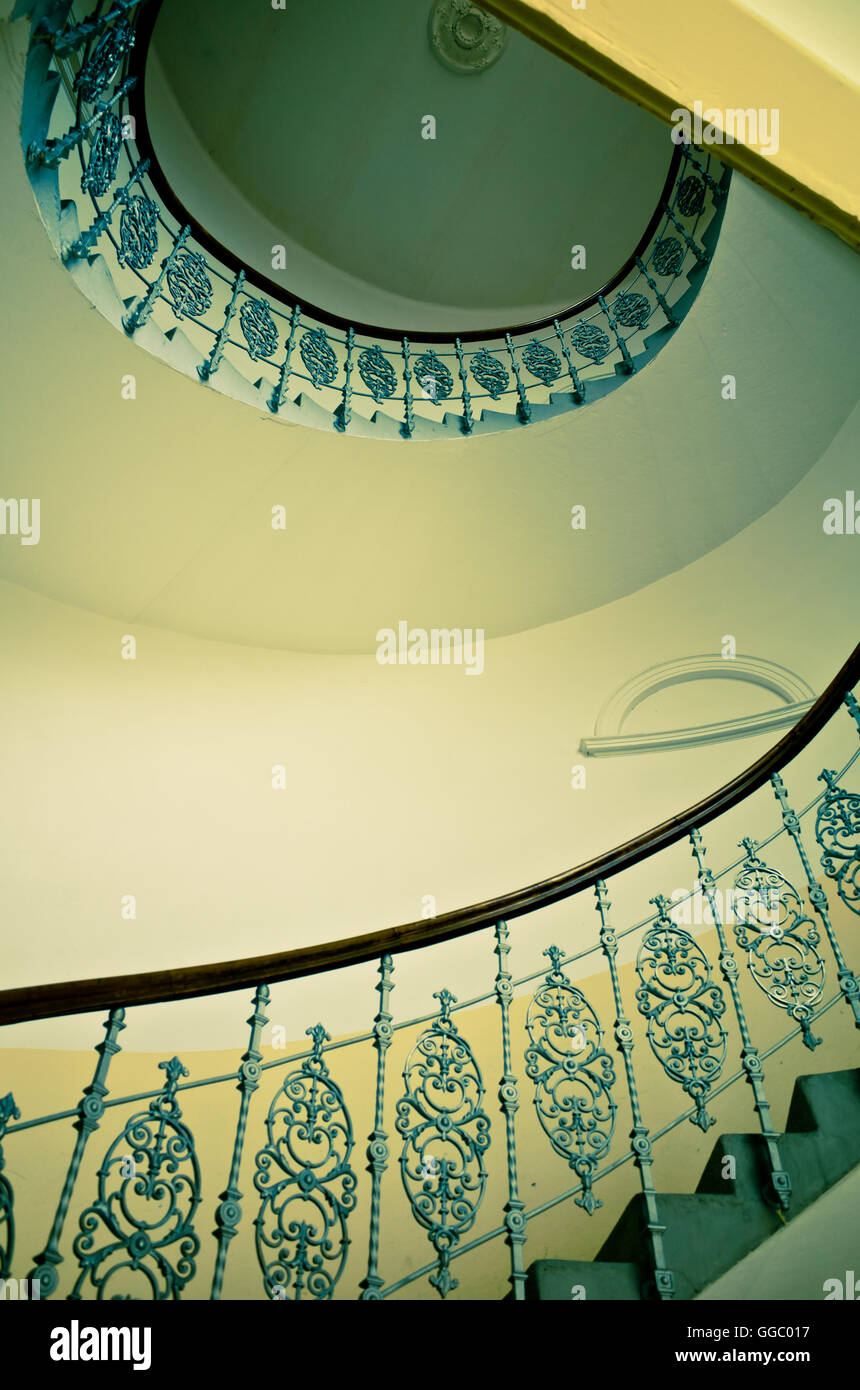 spiraling staircase, view from below Stock Photo - Alamy