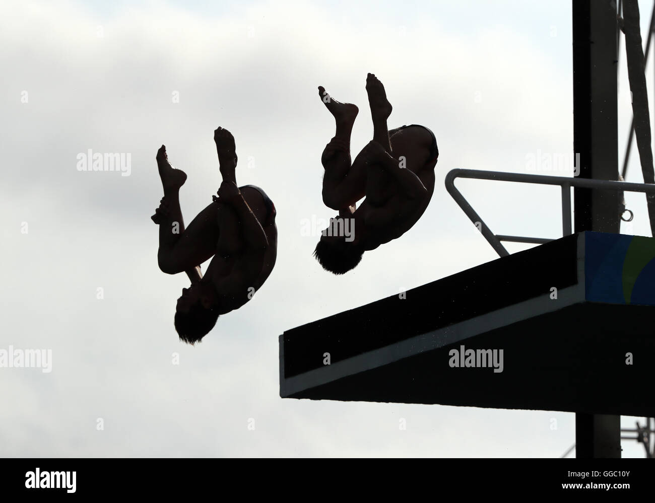 Great Britain's Tom Daley and Daniel Goodfellow practice at the Maria ...