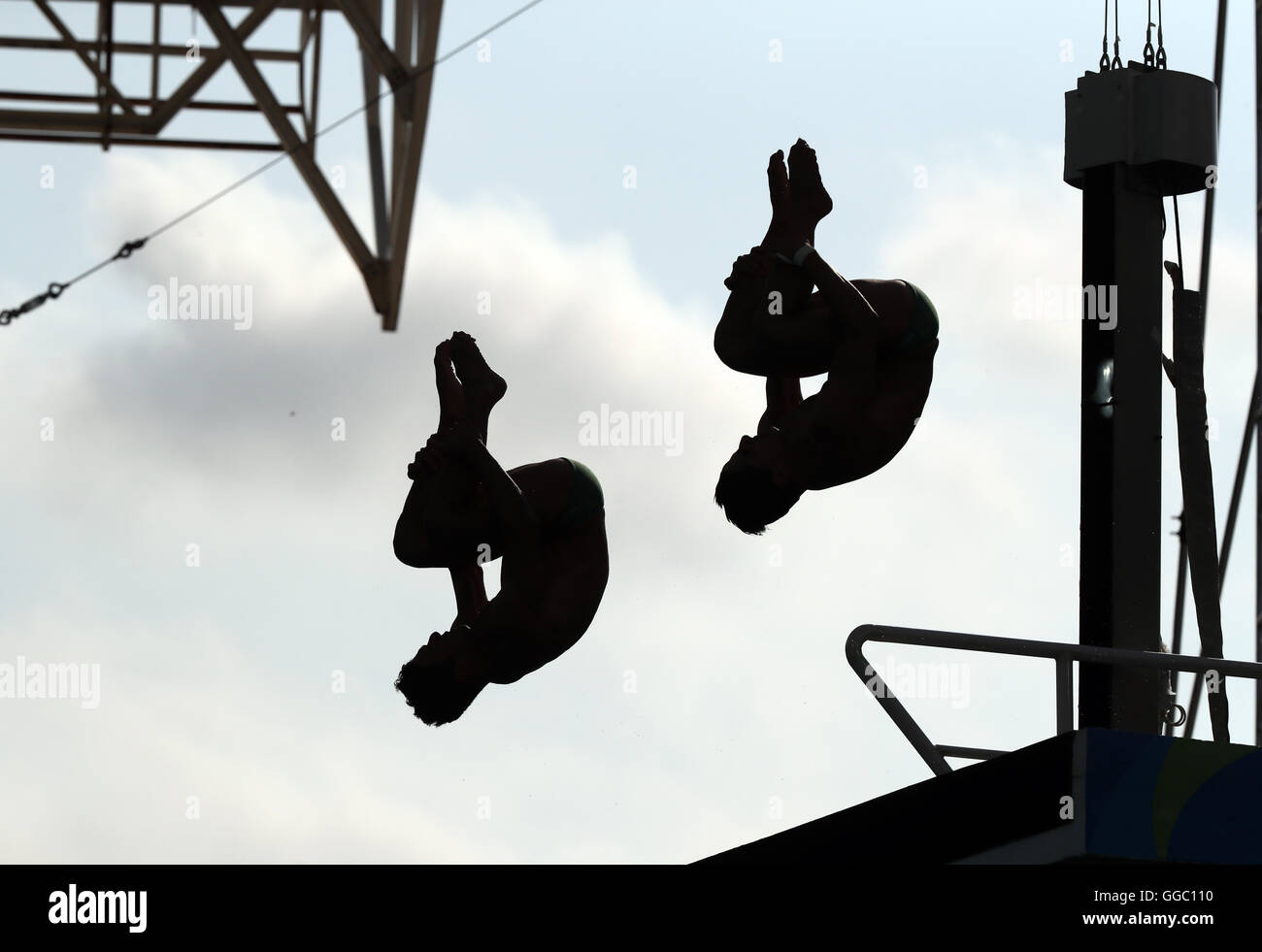 Great Britain's Tom Daley and Daniel Goodfellow practice at the Maria ...