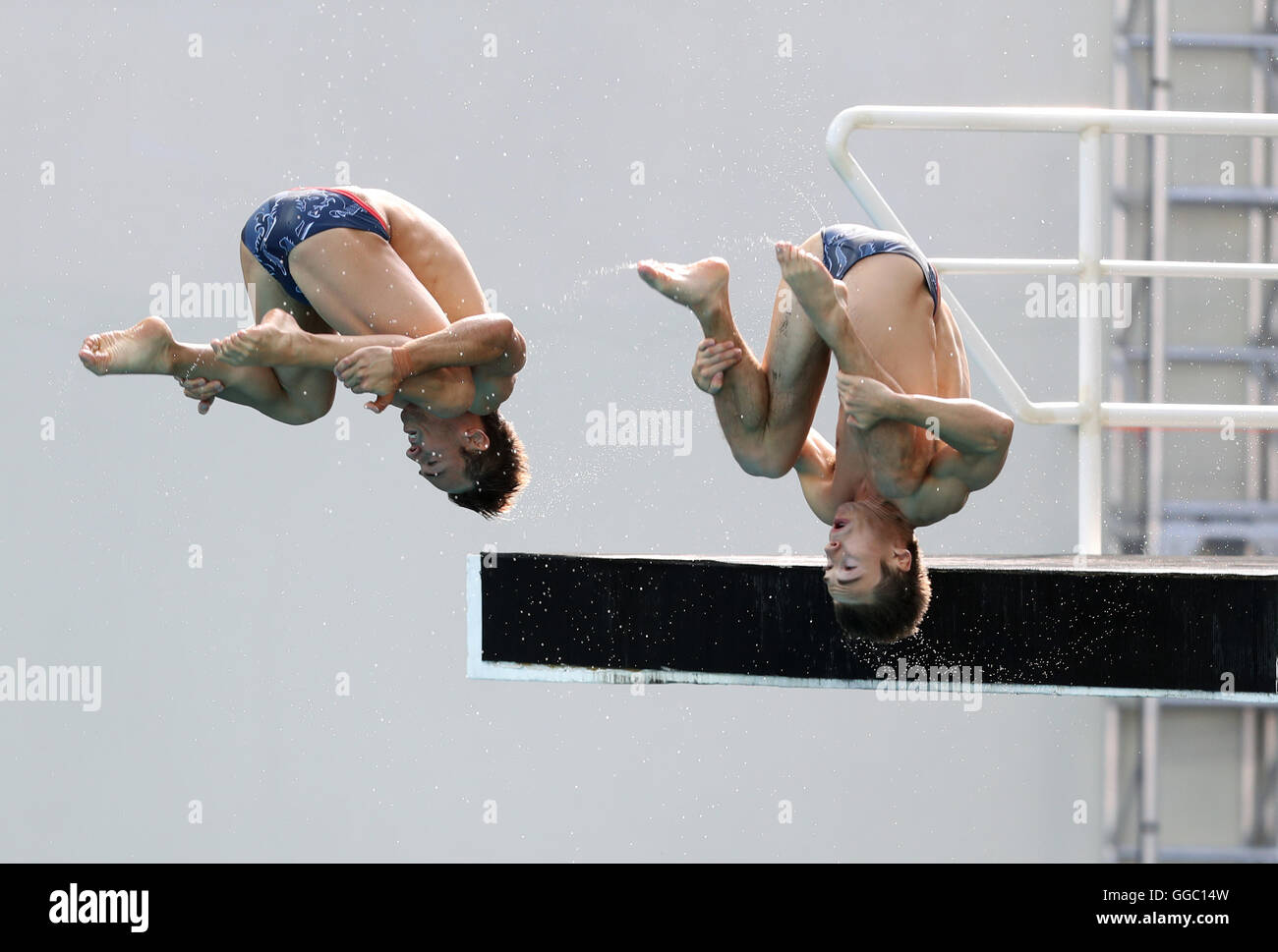 Great Britain's Tom Daley and Daniel Goodfellow practice at the Maria ...