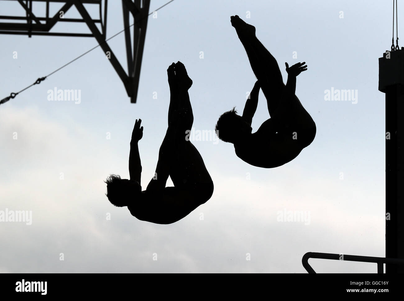 Great Britain's Tom Daley and Daniel Goodfellow practice at the Maria ...