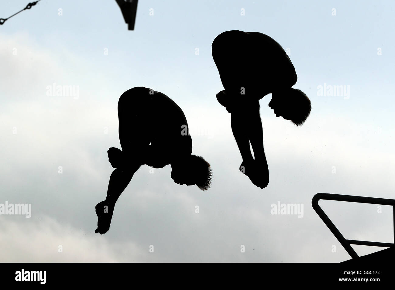 Great Britain's Tom Daley and Daniel Goodfellow practice at the Maria ...