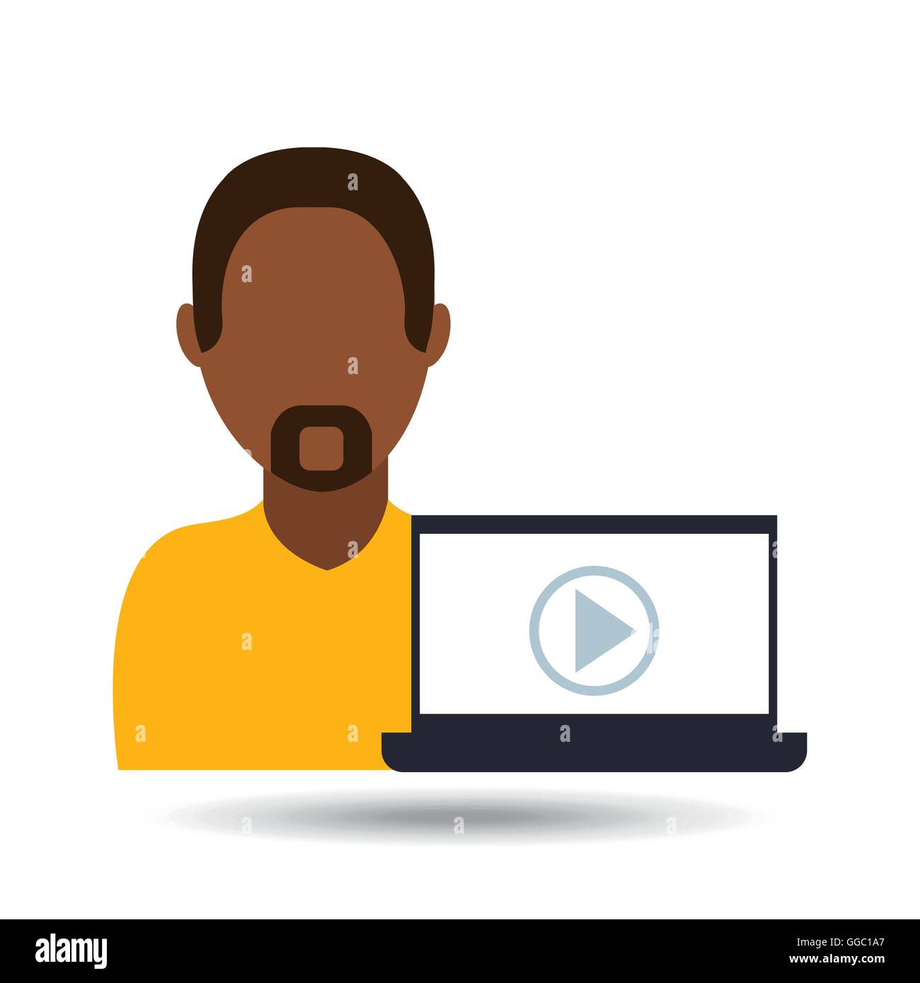 man with pc icon Stock Vector Image & Art - Alamy