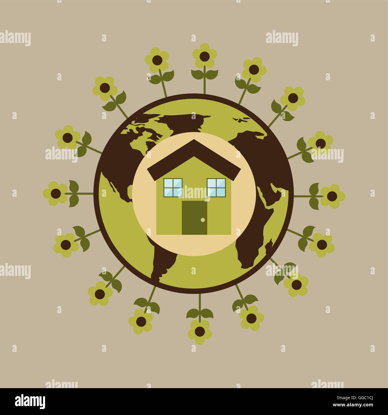 ecology house icon Stock Vector Image & Art - Alamy
