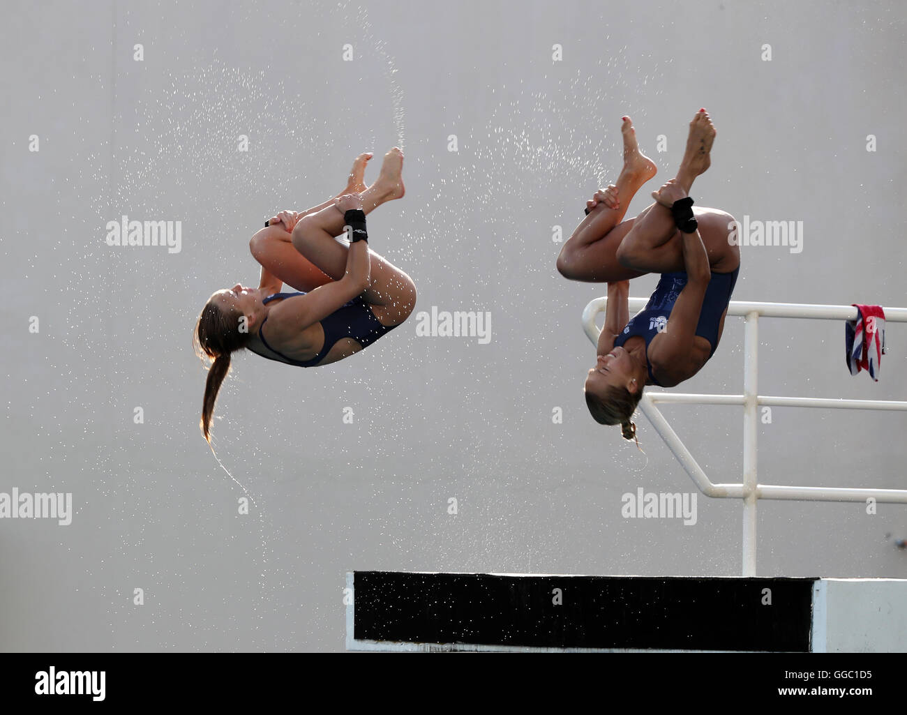 Great Britain's Tonia Couch and Lois Toulson practice at the Maria Lenk ...