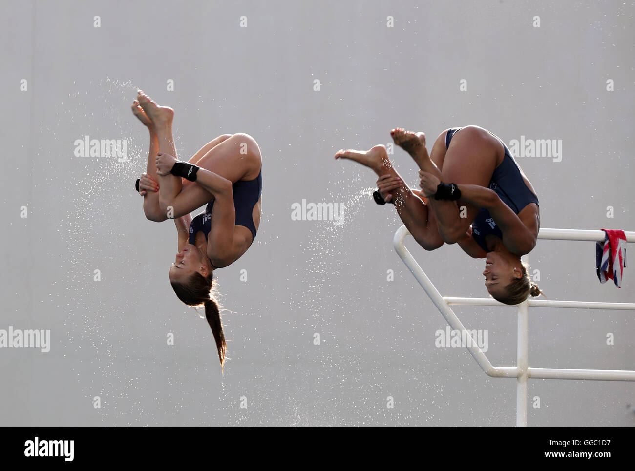 Great Britain's Tonia Couch and Lois Toulson practice at the Maria Lenk ...