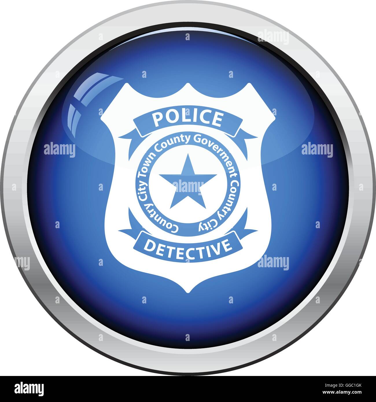 Police badge icon. Glossy button design. Vector illustration Stock ... Police badge icon. Glossy button design. Vector illustration Stock ...