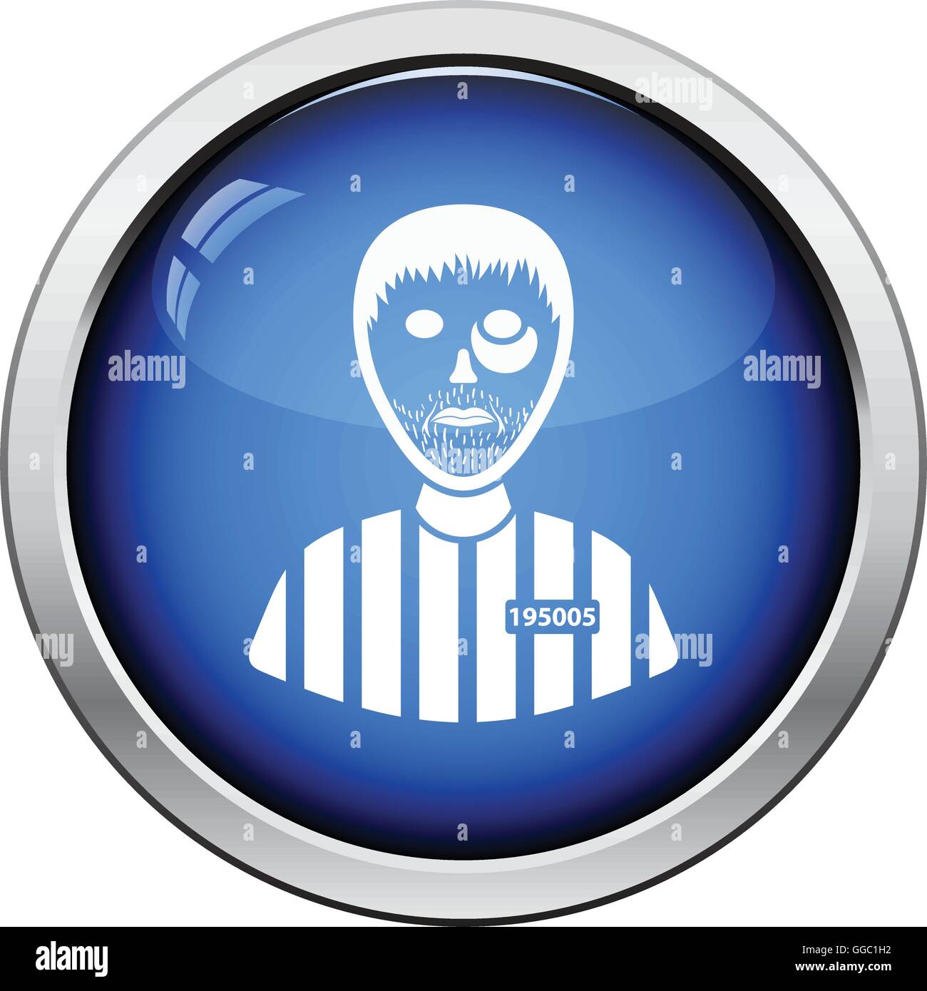 Prisoner icon. Glossy button design. Vector illustration Stock Vector ...
