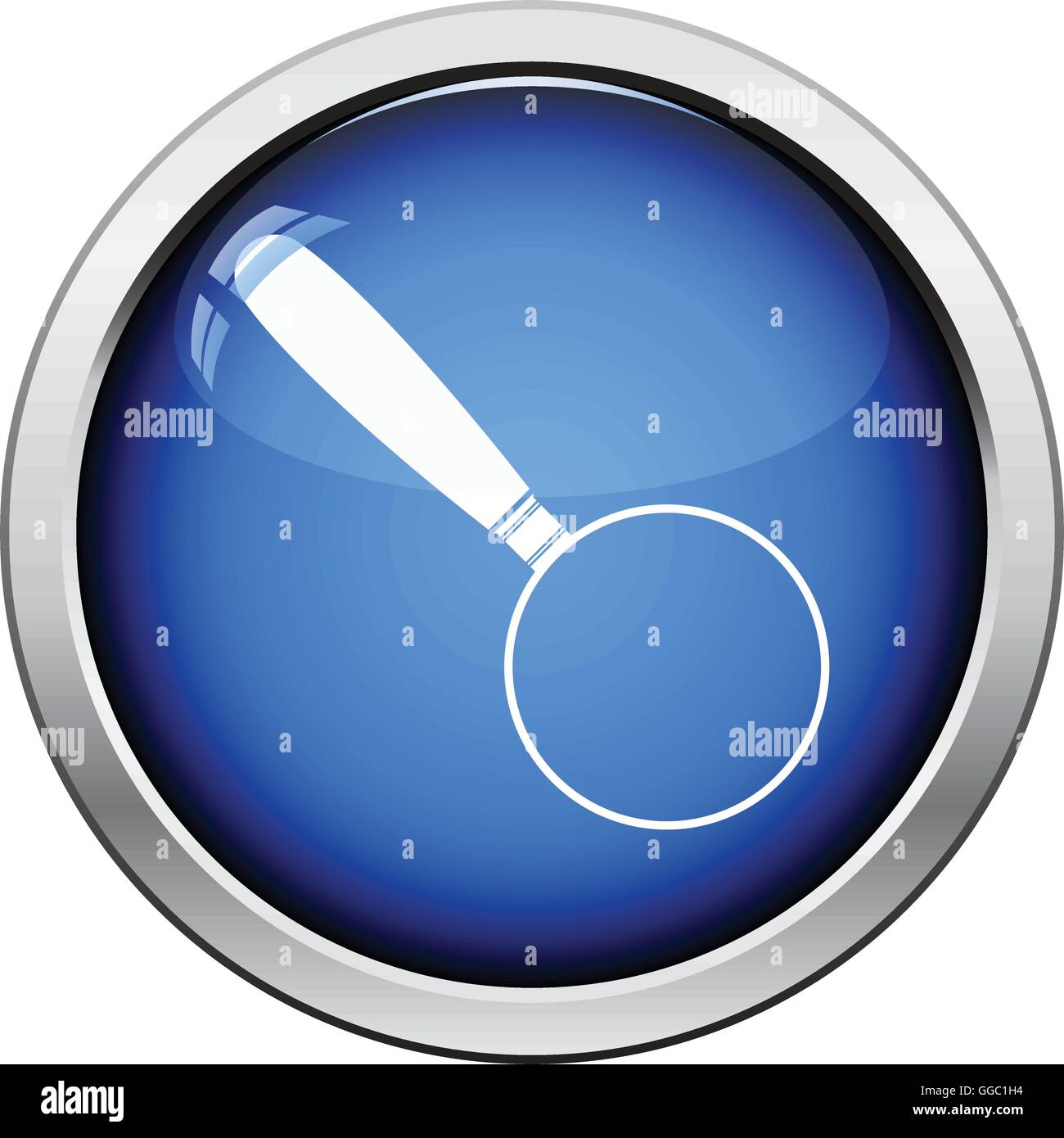 Magnifying glass icon. Glossy button design. Vector illustration Stock Vector Image & Art - Alamy