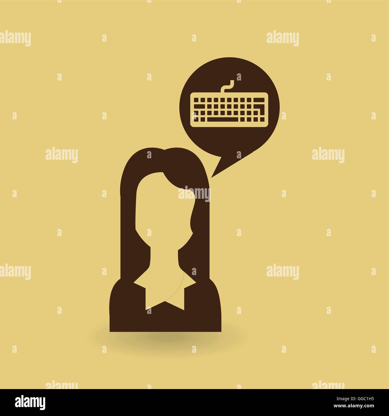 girl with keyboard icon Stock Vector Image & Art - Alamy