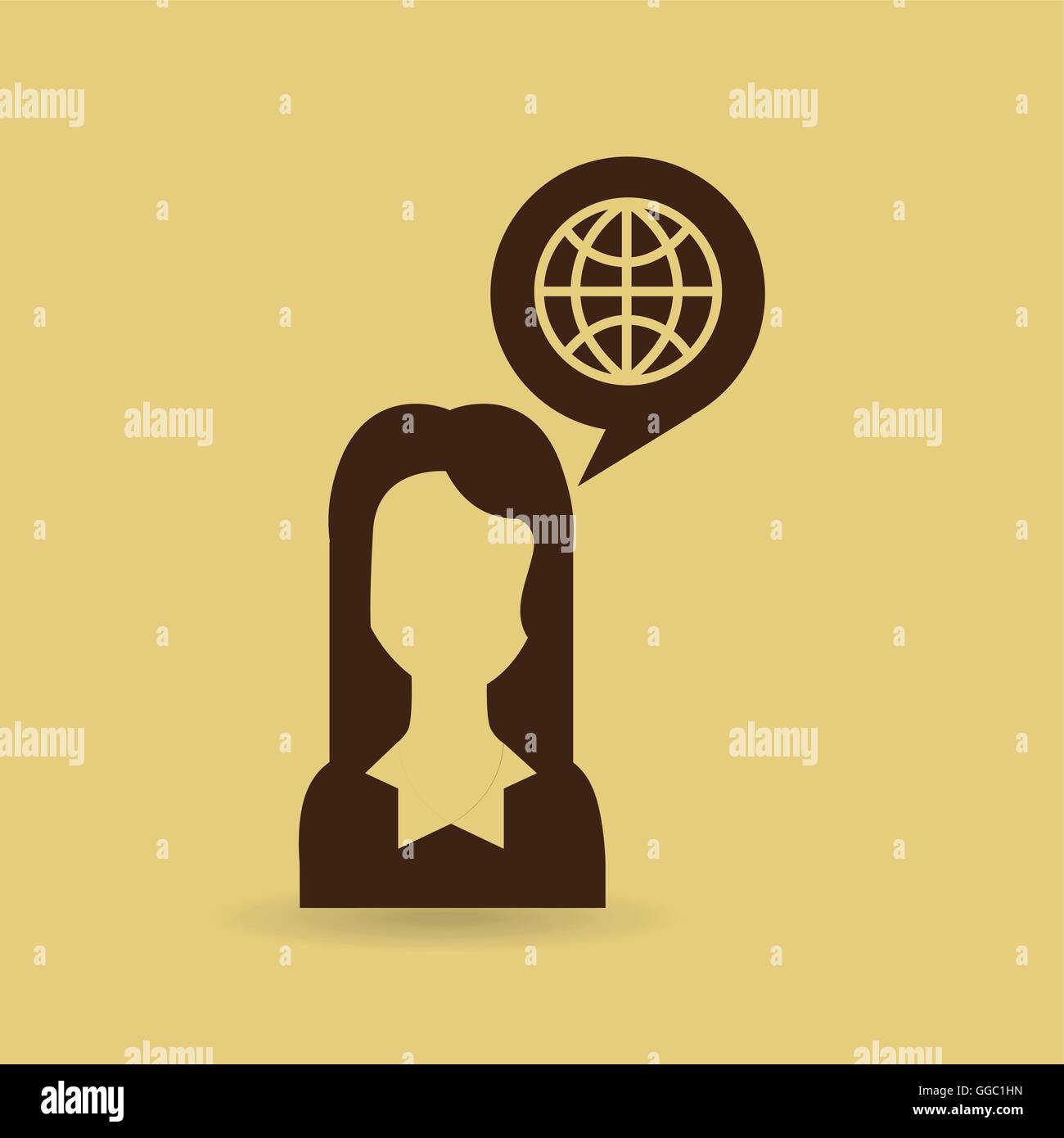 girl with pc icon Stock Vector Image & Art - Alamy