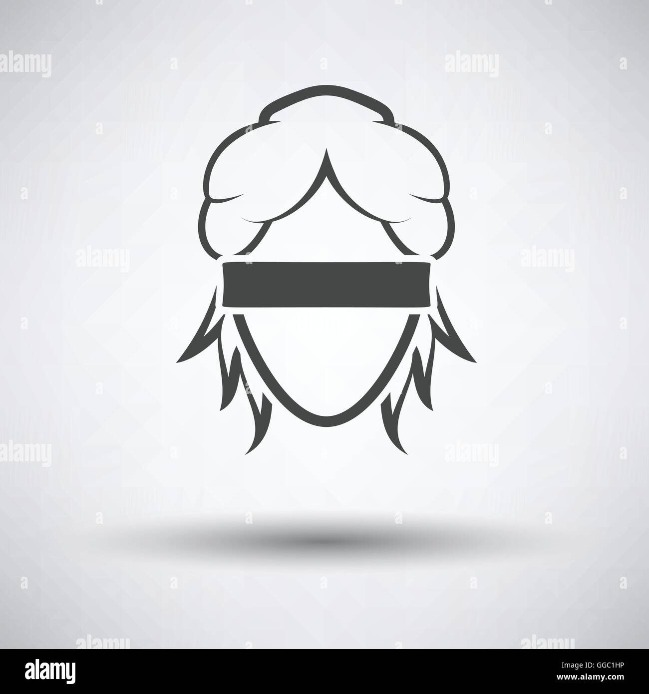 Femida head icon on gray background with round shadow. Vector ...