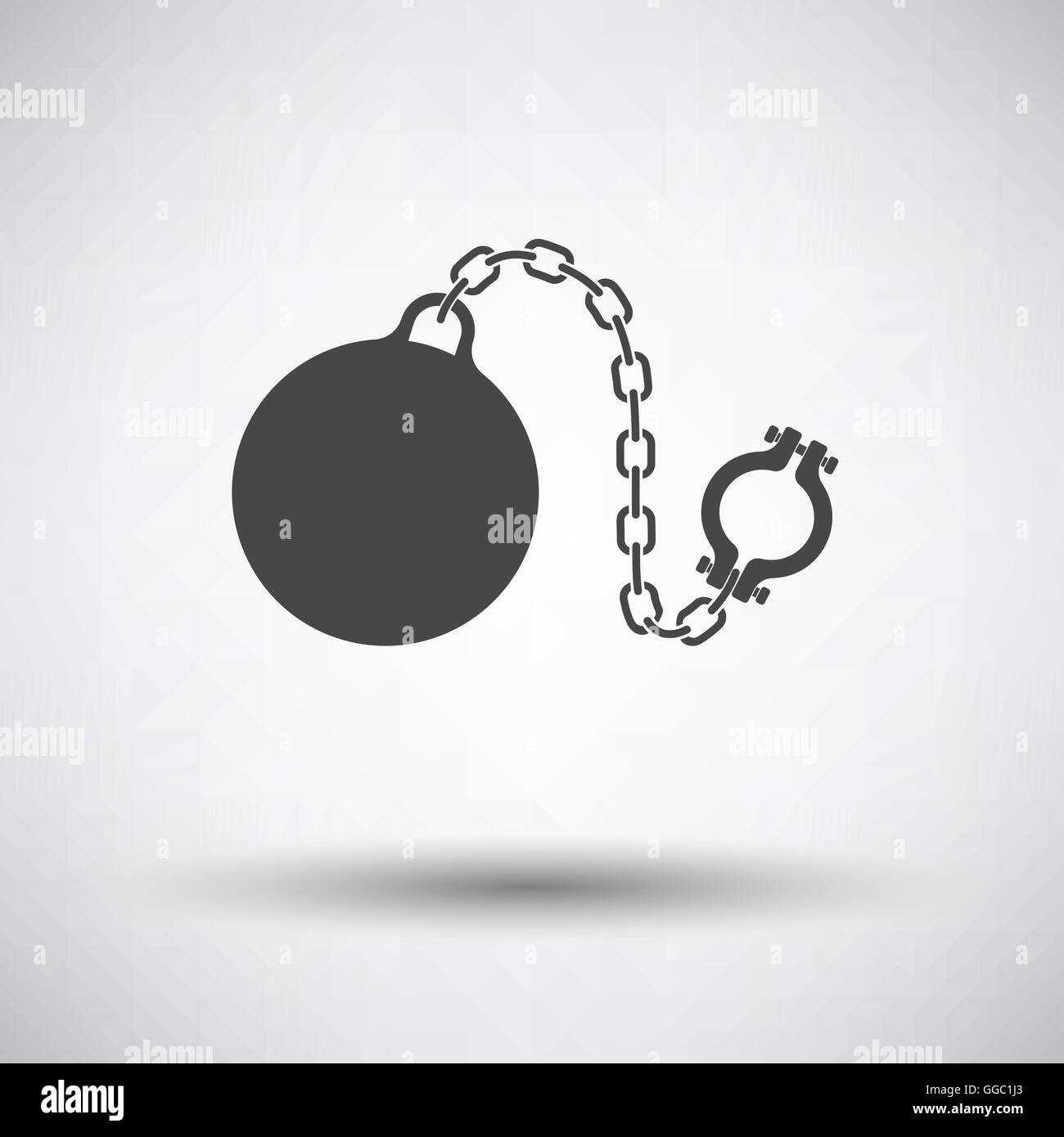 Fetter with ball icon on gray background with round shadow. Vector ...