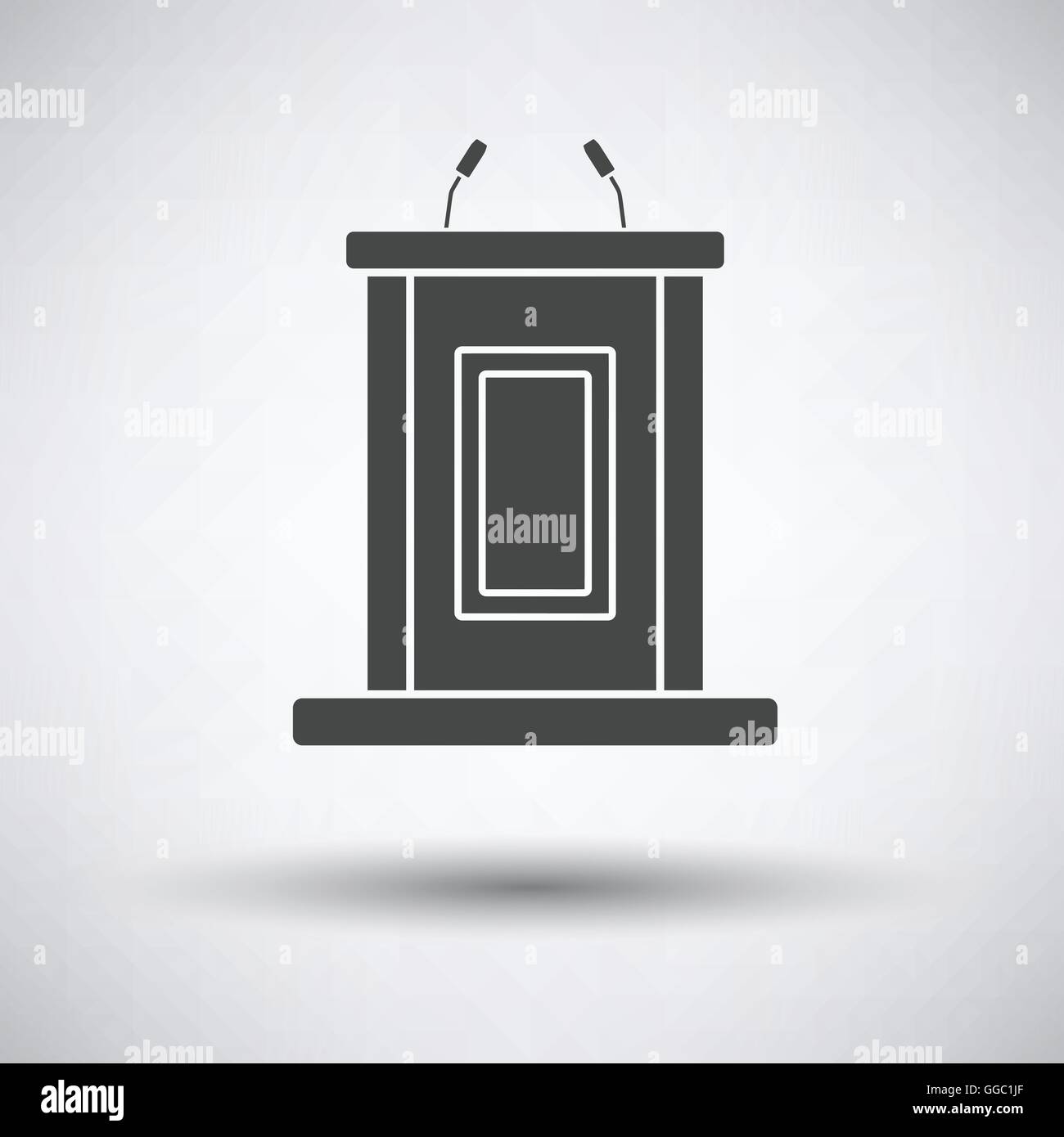Witness stand icon on gray background with round shadow. Vector ...