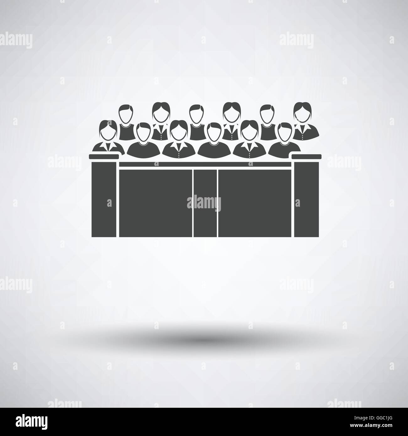 Jury icon on gray background with round shadow. Vector illustration ...