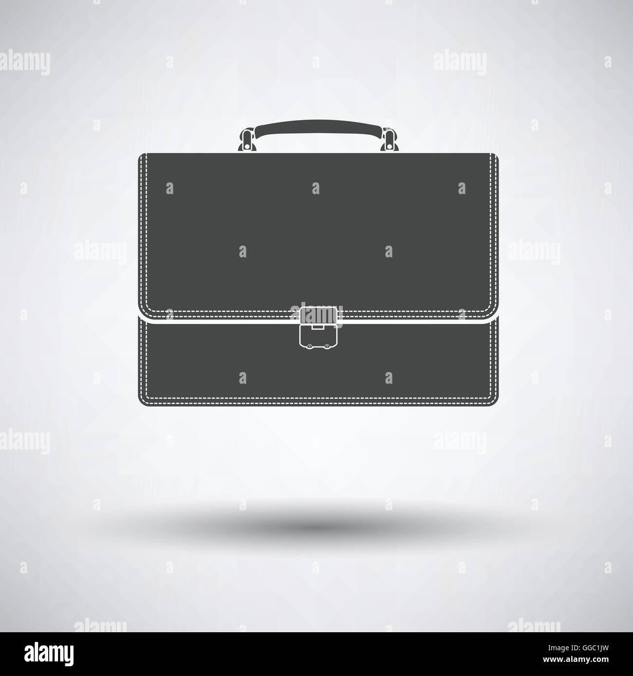 Suitcase icon on gray background with round shadow. Vector illustration ...