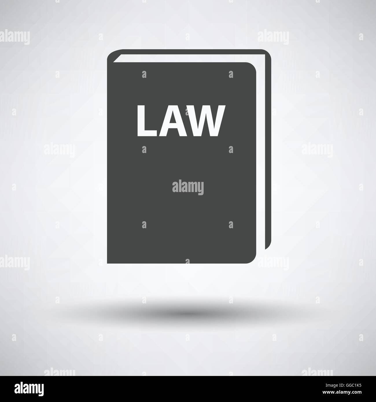 Law book icon on gray background with round shadow. Vector illustration ...