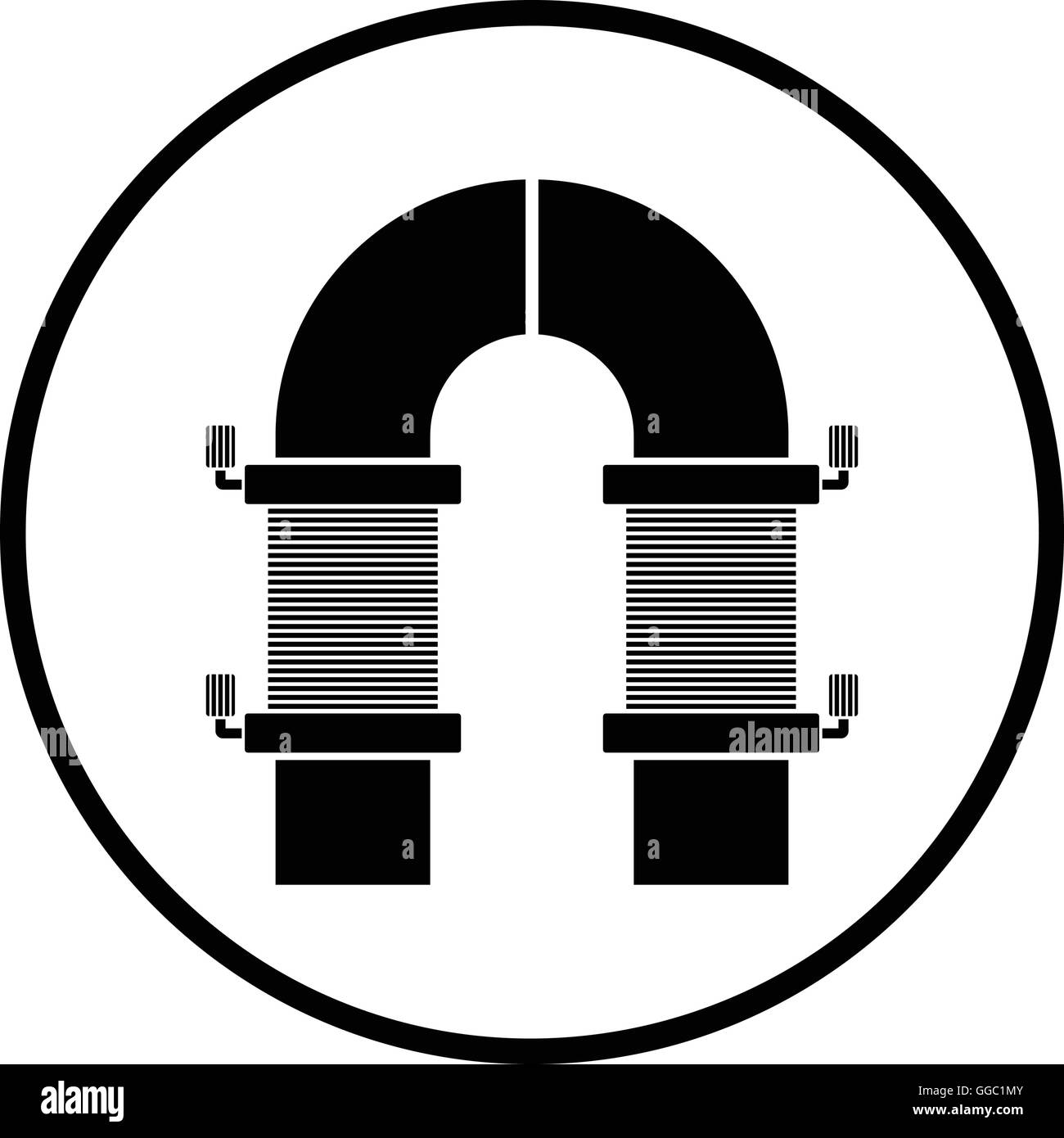 Electric magnet icon. Thin circle design. Vector illustration Stock ...