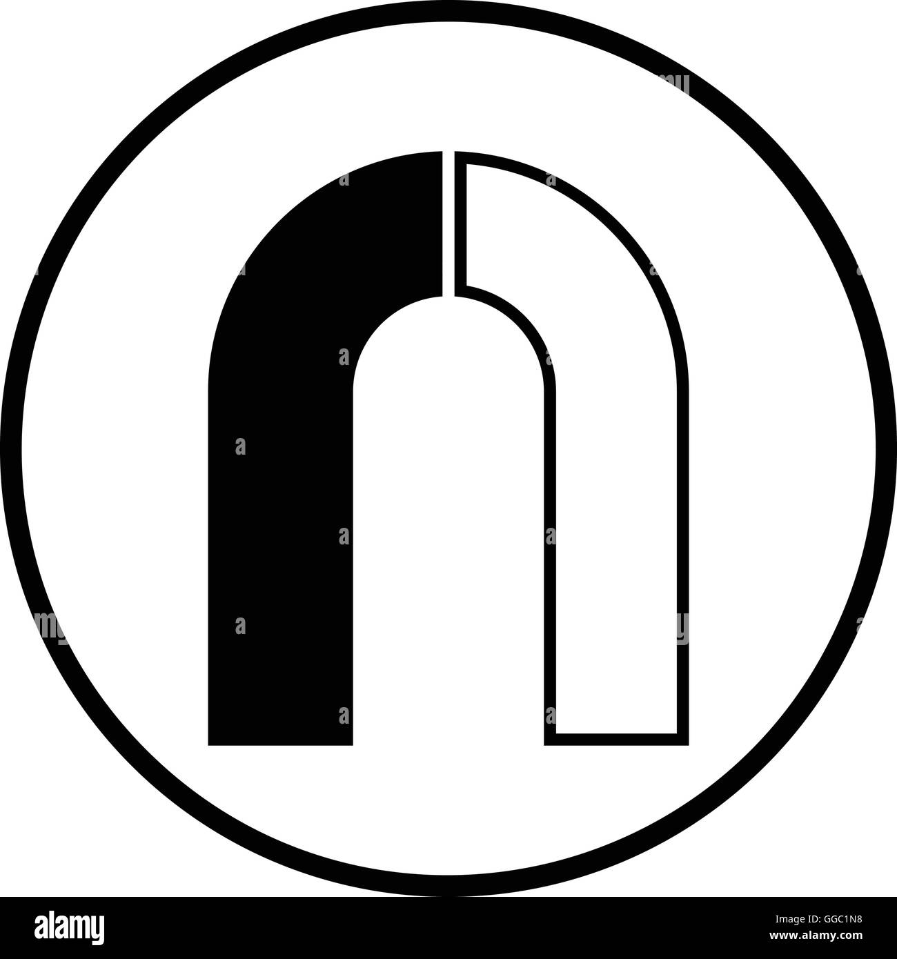 Magnet icon. Thin circle design. Vector illustration Stock Vector Image ...