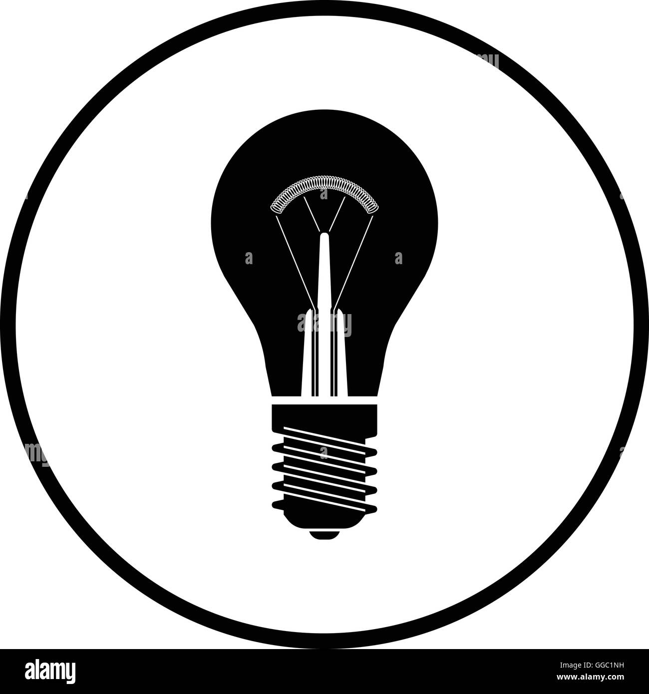 Electric bulb icon. Thin circle design. Vector illustration Stock ...
