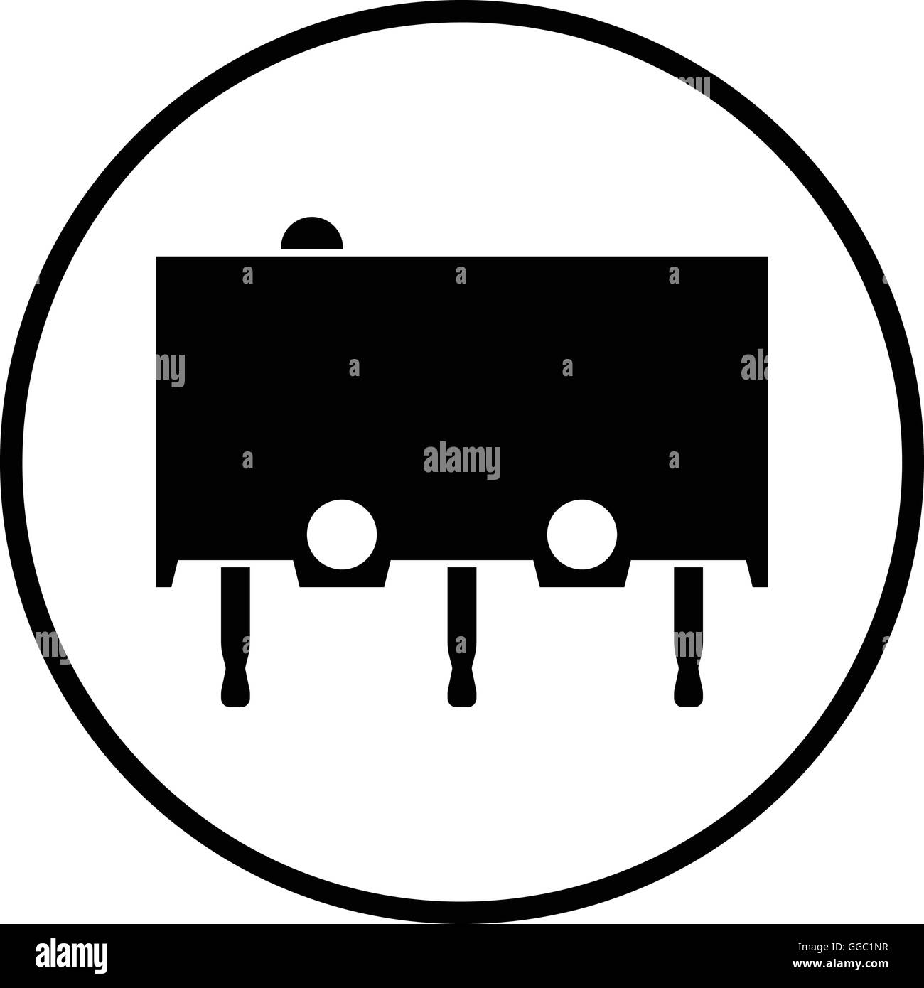 Micro button icon icon. Thin circle design. Vector illustration Stock ...