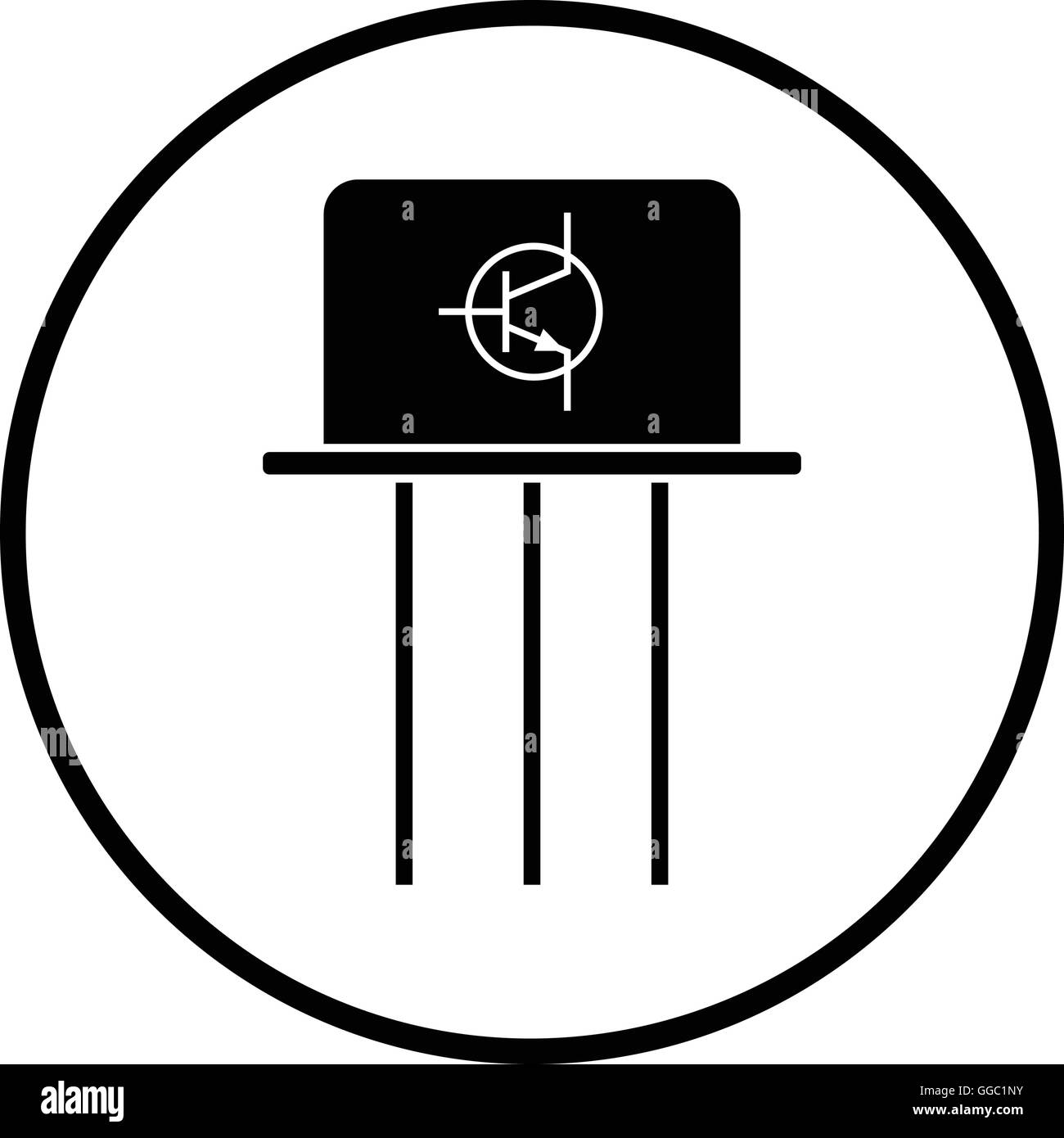 Transistor icon. Thin circle design. Vector illustration Stock Vector ...