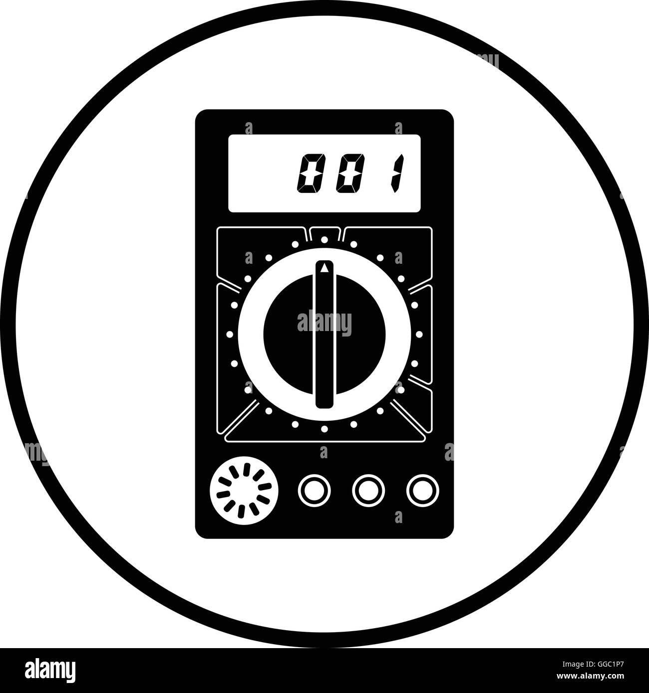 Multimeter icon. Thin circle design. Vector illustration Stock Vector ...