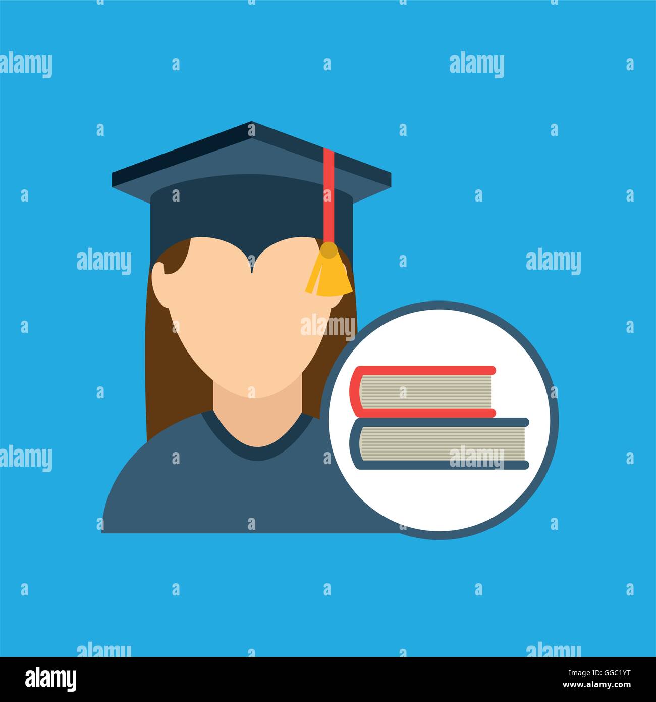 graduation cap and book icon Stock Vector Image & Art - Alamy