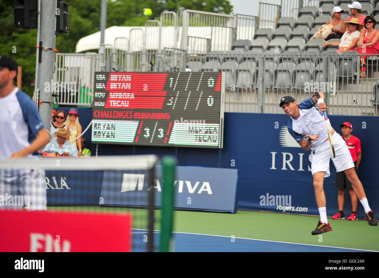 The Bryan brothers playing at the 2016 Rogers Cup Men's Canadian Open ...