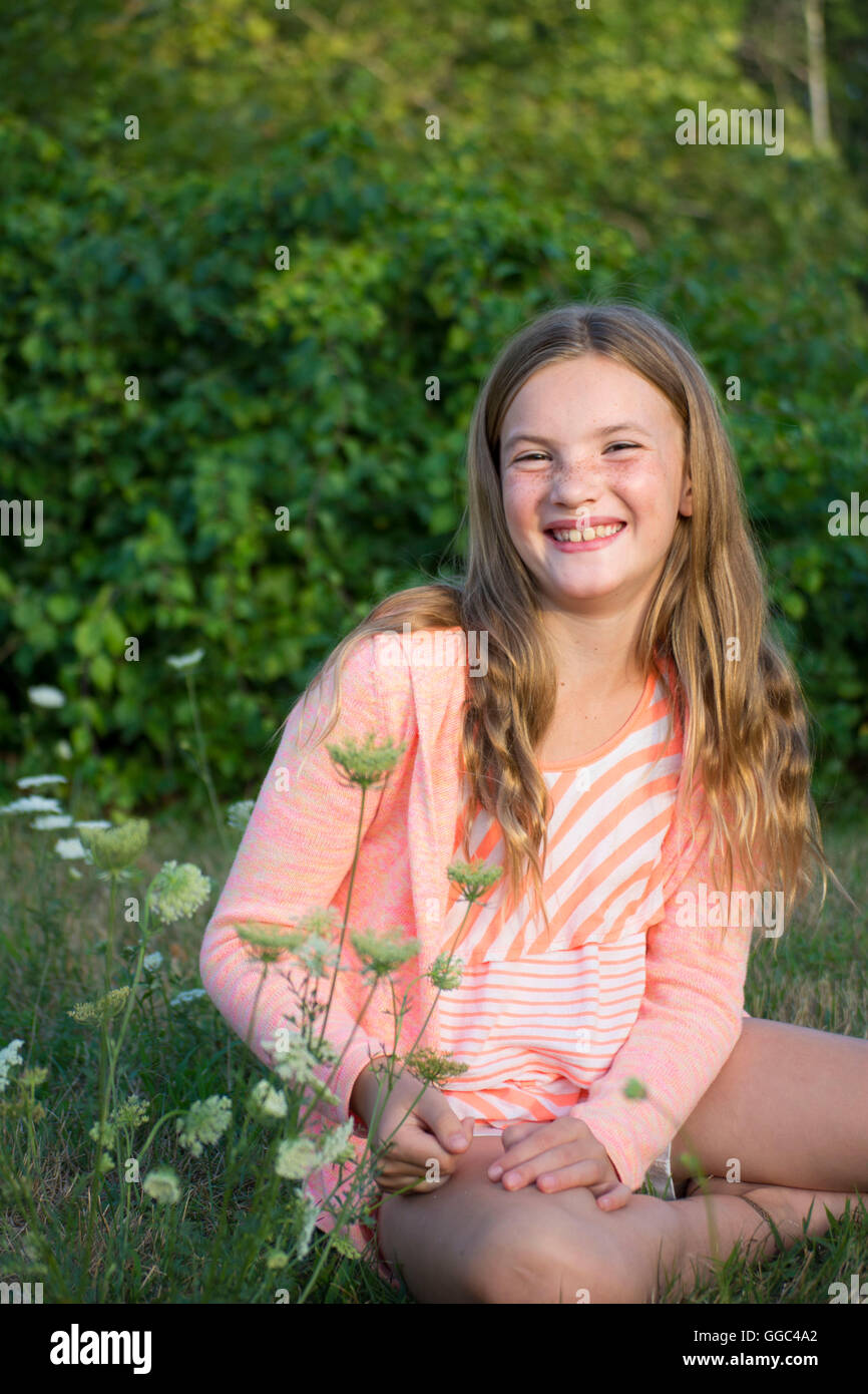 Girl with big smile Stock Photo - Alamy