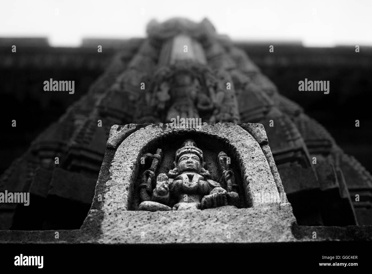 Hindu temple stone statue Black and White Stock Photos & Images - Alamy