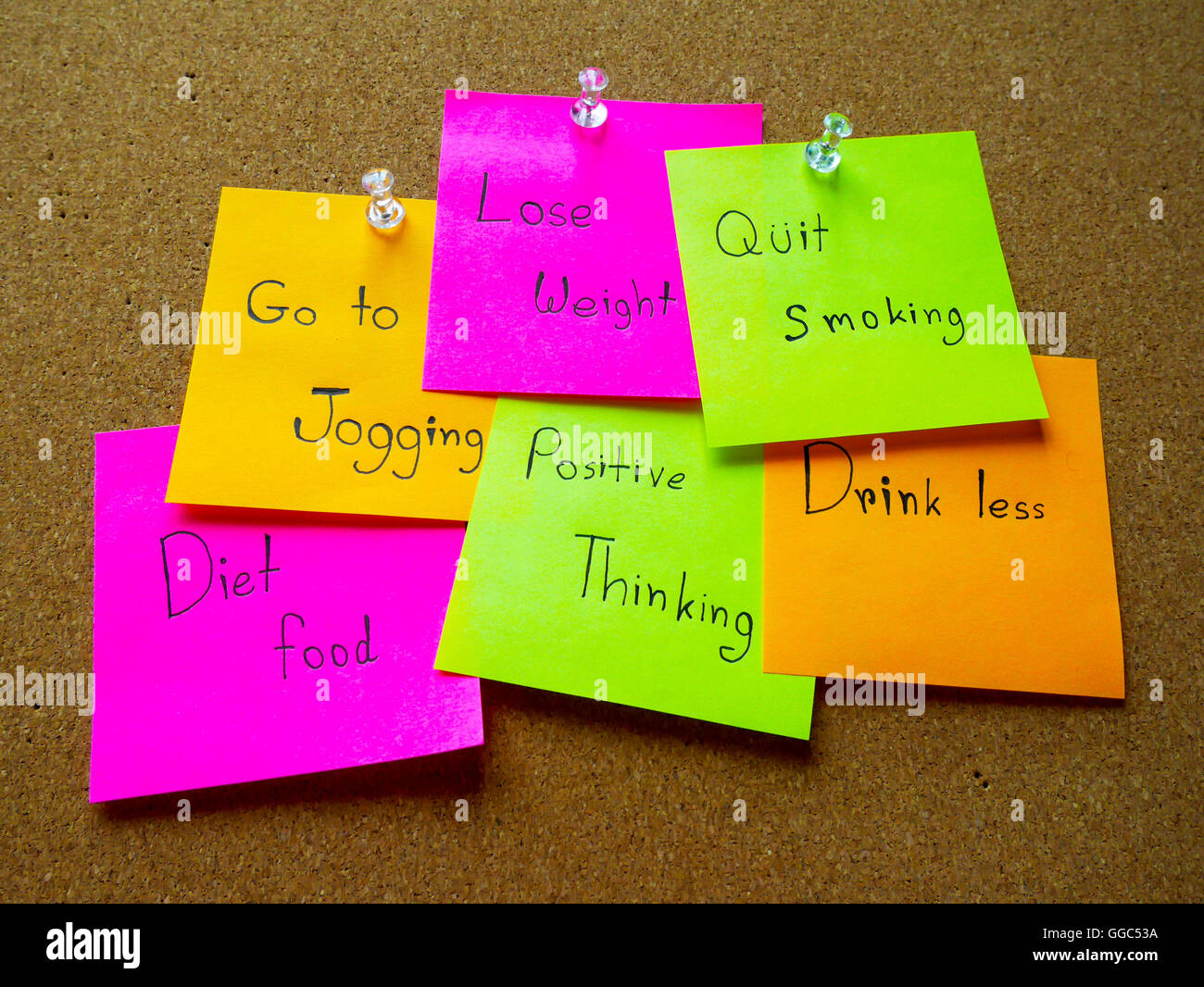 Post it note for healthy in my life Stock Photo - Alamy